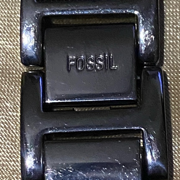Fossil | Accessories | Fossil Gunmetal Square Face Bracelet Watch ...
